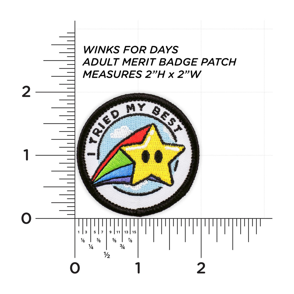 Adulting Merit Badge Embroidered Iron On Patch I Tried My Best Winks For Days 