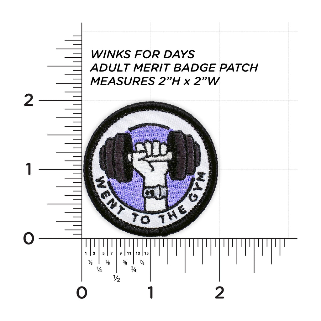 Adulting Merit Badge Embroidered Iron On Patch Went To The Gym Winks For Days