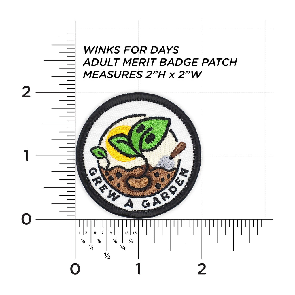 Adulting Merit Badge Embroidered Iron-On Patch (Grew A Garden) – Winks ...