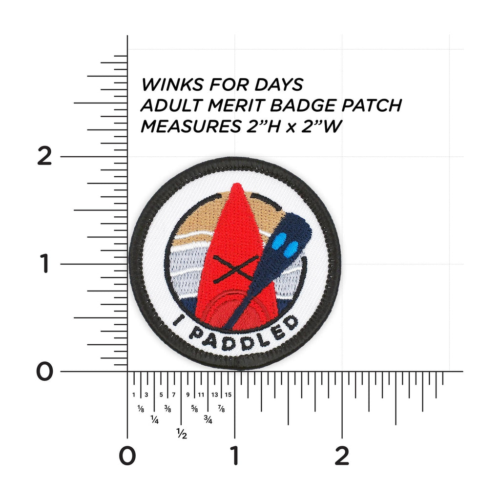Adulting Merit Badge Embroidered Iron-On Patch (I Paddled) – Winks For Days
