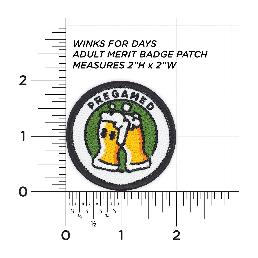 Adulting Merit Badge Embroidered Iron-On Patch (Pregamed) – Winks For Days