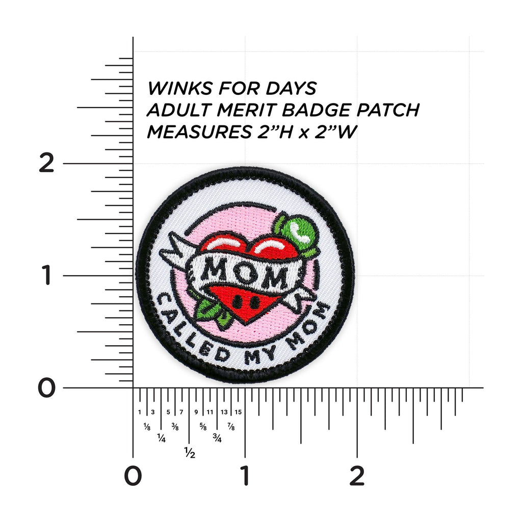 Adulting Merit Badge Embroidered Iron-On Patch (Called My Mom) – Winks ...