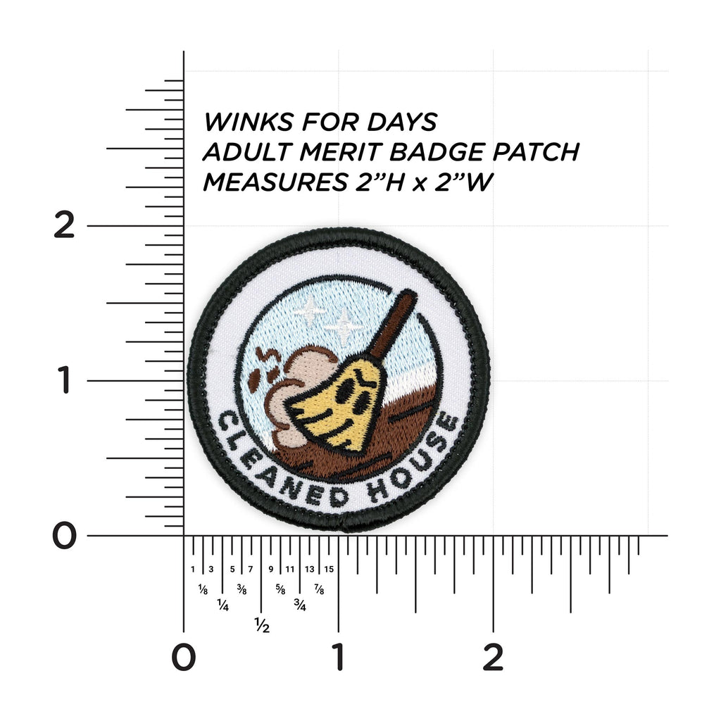 Adulting Merit Badge Embroidered Iron-On Patch (Cleaned House) – Winks ...