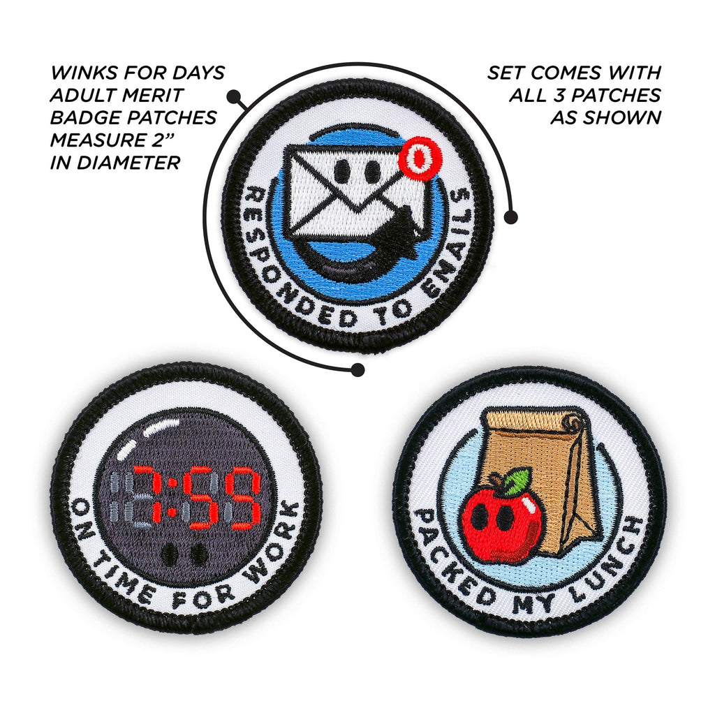 Adulting Merit Badge Embroidered Iron-On Patches (Corporate - Set 1 ...