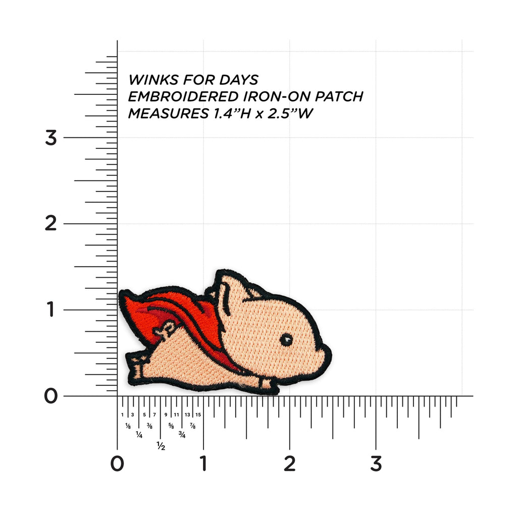 Flying Pig With Red Superhero Cape Embroidered Iron-On Patch – Winks ...
