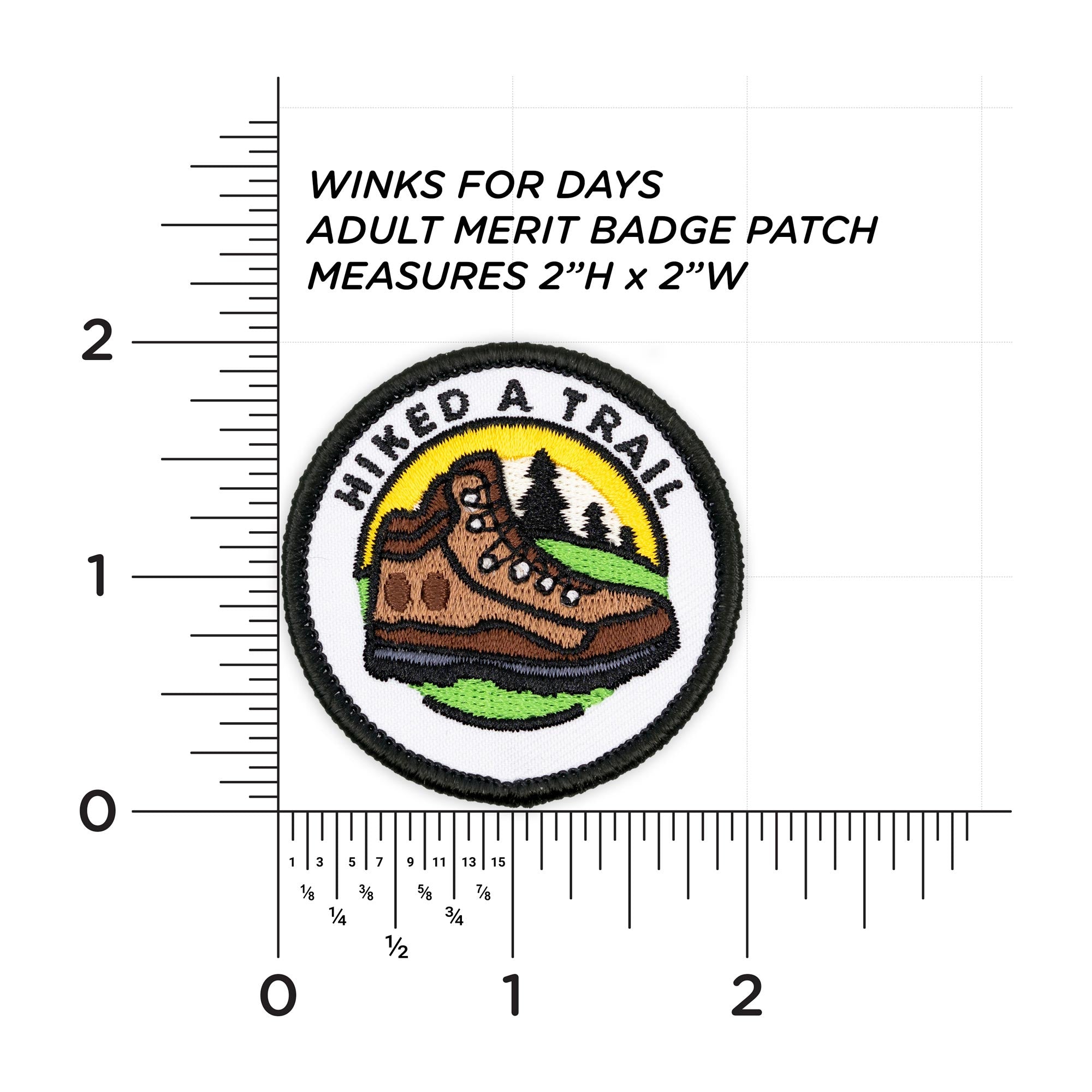 Adulting Merit Badge Embroidered Iron-On Patch (Hiked a Trail) – Winks ...
