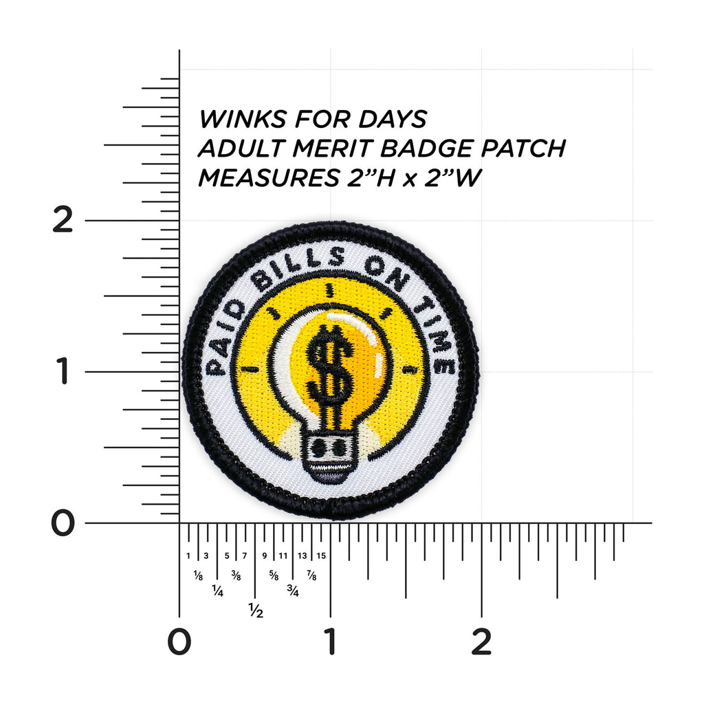Adulting Merit Badge Embroidered Iron-On Patch (Paid Bills on Time ...