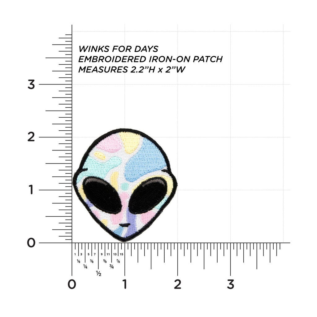Pastel Alien Embroidered Iron-On Patch – Winks For Days