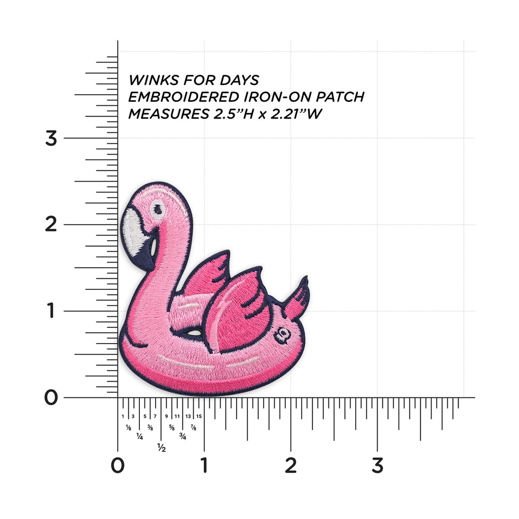 Pink Flamingo Floatie Embroidered Iron-On Patch – Winks For Days